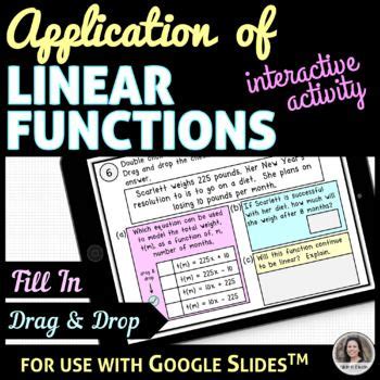 Linear Functions Applications Distance Learning Interactive Google Slides Linear Function