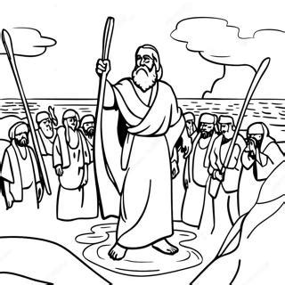 Moses Parting The Red Sea Coloring Page
