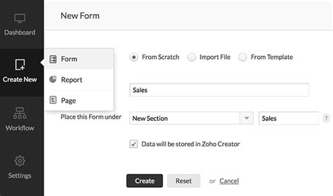 Adding A New Form Help Zoho Creator