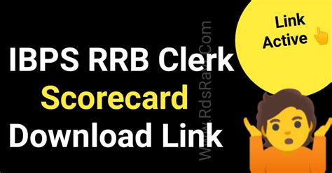 Ibps Rrb Clerk Scorecard 2023 Download Link Rdsravi