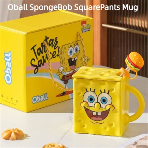 Oball Spongebob Squarepants แก้วน้ําเซรามิค พร้อมฝาปิด ของขวัญวันเกิด
