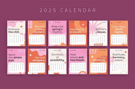 Free Vector Calendar Template Design