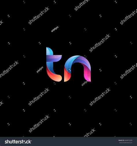 Initial Lowercase Letter Tn Curve Rounded Stock Vector Royalty Free