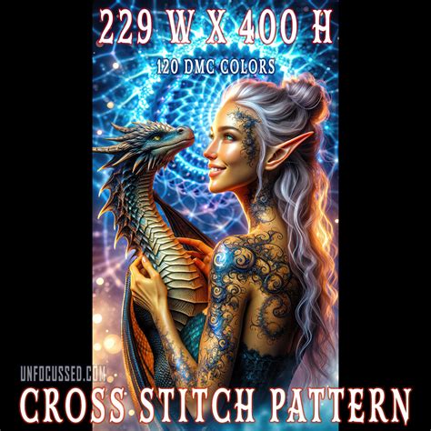 Whispers Of The Cosmic Bond Cross Stitch Pattern Unfocussed