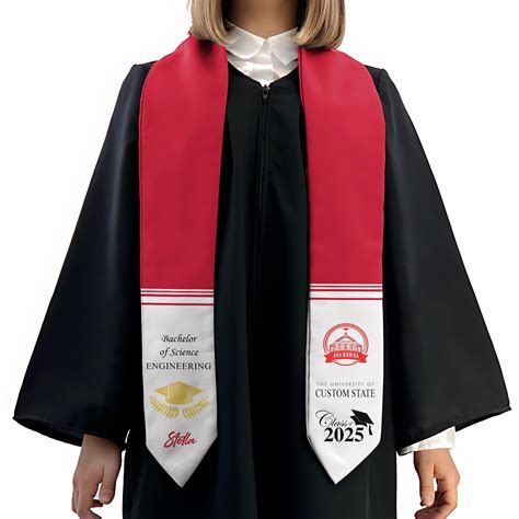 Personalized College Graduation Sash Custom Your School Colors Graduation Stole Grad T