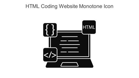 Html Coding Website Monotone Icon In Powerpoint Pptx Png And Editable