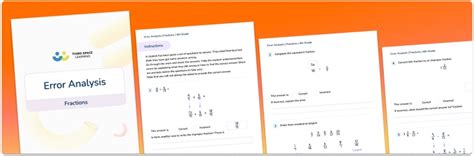 Free Error Analysis Fractions 4th Grade