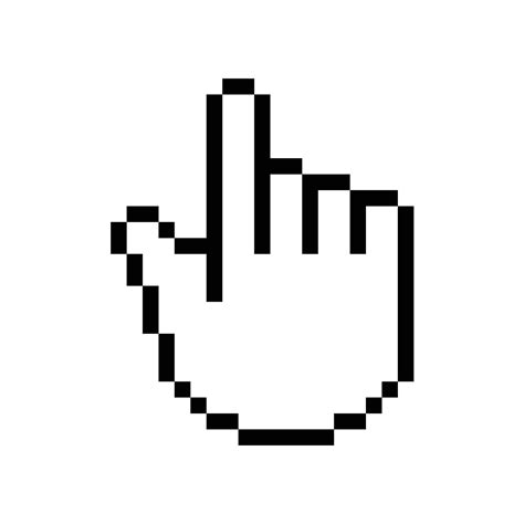 Hand Cursor Icon Pixel Art Isolated On White Background Vector Art At Vecteezy