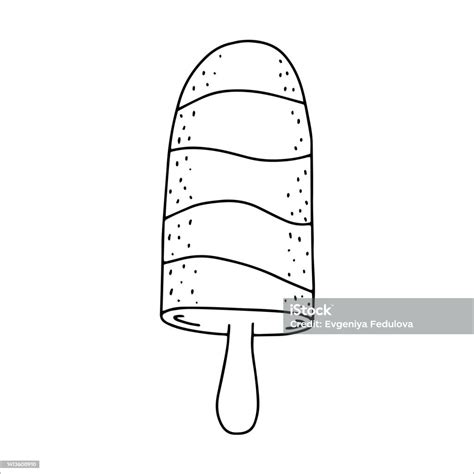 낙서 스타일의 아이스크림의 벡터 일러스트레이션 손으로 그린 달콤한 아이스크림 흰색 배경에 고립 됨 과일에 대한 스톡 벡터 아트 및 기타 이미지 Istock