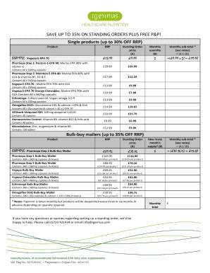 Fillable Online Standing Order Form 0614docx Fax Email Print PdfFiller
