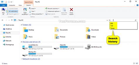 Enable Or Disable Search History In Windows 10 File Explorer Tutorials
