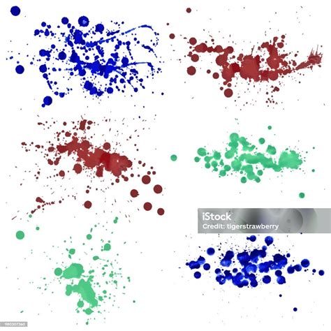그런 지 페인트 얼룩 세트 튄 또는 방울을 페인트 그런 지 잉크 페인트 표시가도 말 고 많아요 페인트 스프레이 또는 액체 벡터 편집을 쉽게입니다 개체 그룹에 대한 스톡 벡터