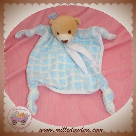 NOUNOURS DOUDOU OURS PLAT BLEU SOS