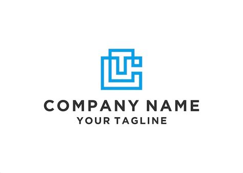 편지 Ct 로고 디자인 벡터 일러스트 레이 션 프리미엄 벡터