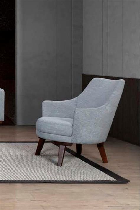 Jvmoebel Sessel Designer Sessel 1 Sitzer Grau Stoff Textil Luxus