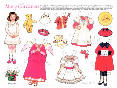 Mary Christmas Magazine Paper Dolls By Theresa Borelli © 1991 Uncut