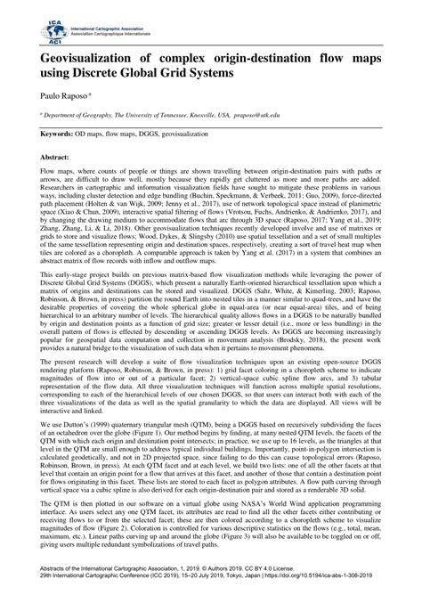 Pdf Geovisualization Of Complex Origin Destination Flow Maps Using Discrete Global Grid Systems