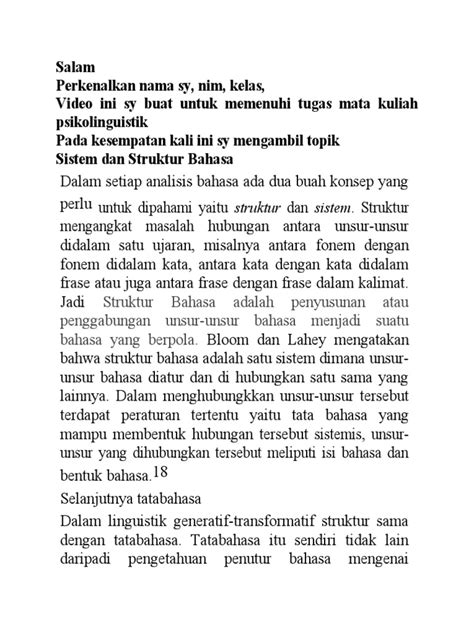 Sistem Dan Struktur Bahasa Pdf