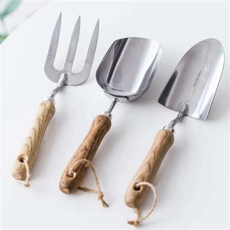 PELLE Wood Grain Handle Mini outil de jardinage Portable pièces tête en métal pelle râteau