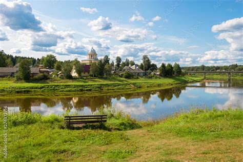 View Of The Left Bank Of The River Msta And The Church Of The