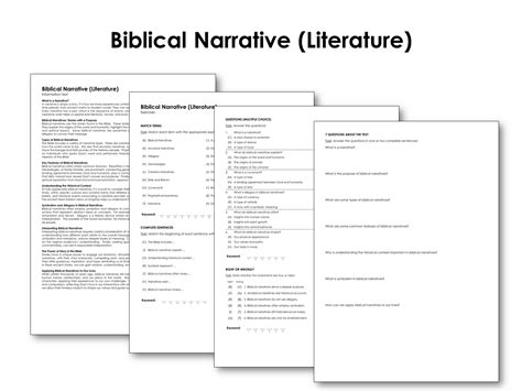 Biblical Narrative Literature Made By Teachers