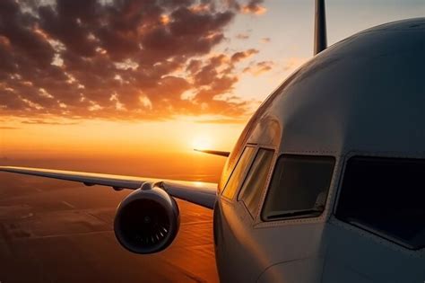 Premium Ai Image Airborne Passenger Plane Nose