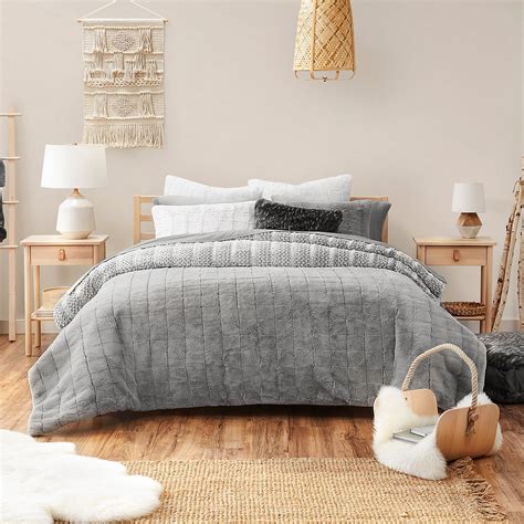 Koolaburra By Ugg Tuva Faux Fur Comforter Set With Shams Comforter Sets Comforters Grey