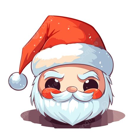 귀여운 산타 모자 스티커 클립 아트 산타 만화 아이콘 벡터 일러스트 레이 션 이미지 제공 상표 Png 일러스트 및 벡터