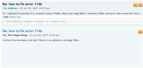 Mega Filter Error Joomlart