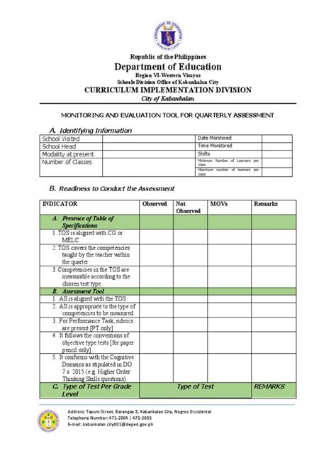 Cid Assessment Monitoring Tool Download Free Pdf Curriculum Cognitive Psychology