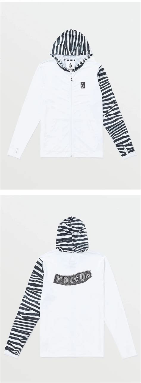 볼컴 램프 스톤 롱 슬리브 후드 래쉬가드 화이트 Volcom Kream