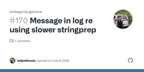 Message In Log Re Using Slower Stringprep · Issue 170 · Simbajaha