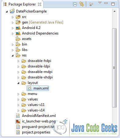 Android Date Picker Example