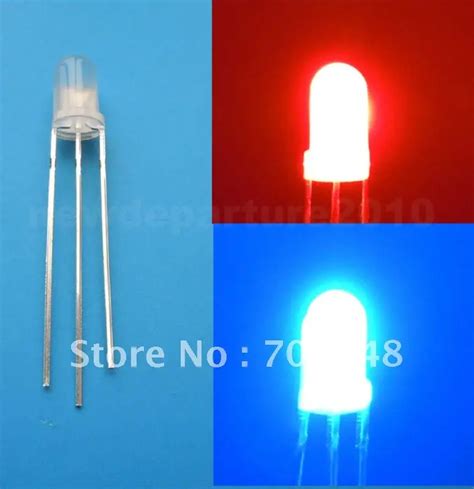 Pcs Mm BiColor Red Blue LED Diode Common Cathode In Light Beads From Lights Lighting On