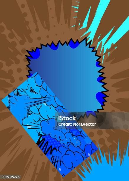 만화 갈색과 파란색 배경 만화책 배경 복고풍 벡터 만화 팝 아트 디자인 갈색에 대한 스톡 벡터 아트 및 기타 이미지 갈색 경외감 고풍스런 Istock