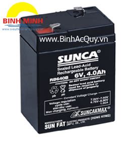 Ắc quy quạt sạc Sunca RB640B 6V 4.0Ah, Siêu thị Ắc quy quạt sạc Sunca ...