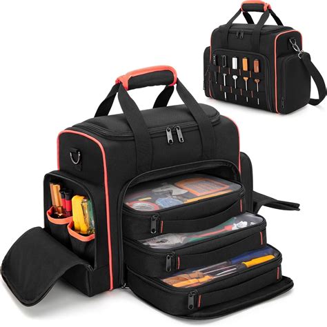 Tool Bag With 3 Removable Cases 2 Layers Tool Tote For Hand Tools
