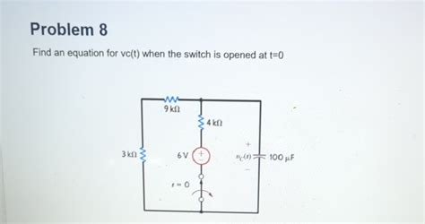 Solved Problem 8find An Equation For Vct ﻿when The Switch