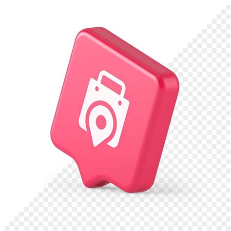 Premium Psd Shop Location Map Pin With Shopping Bag Button Web App Design Realistic Speech