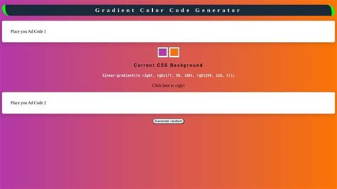A Gradient Color Code Generator Tool In Blogger
