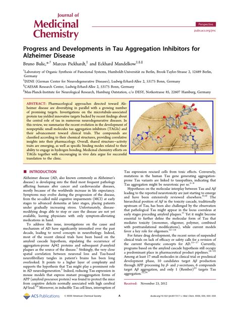 Pdf Progress And Developments In Tau Aggregation Inhibitors For