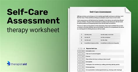 Self Care Assessment Worksheet Therapist Aid