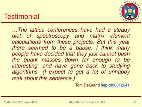 Ppt Algorithms For Lattice Qcd With Dynamical Fermions Powerpoint
