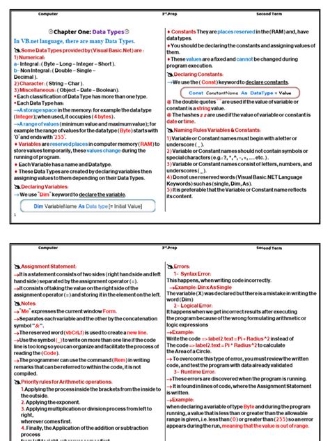 Computer Revision 3prepu867z Pdf Control Flow Parameter Computer Programming