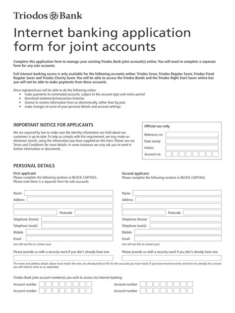 Fillable Online Form For Joint Accounts Fax Email Print Pdffiller