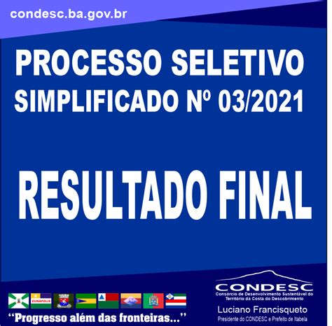 Processo Seletivo Simplificado 032021 Resultado Final
