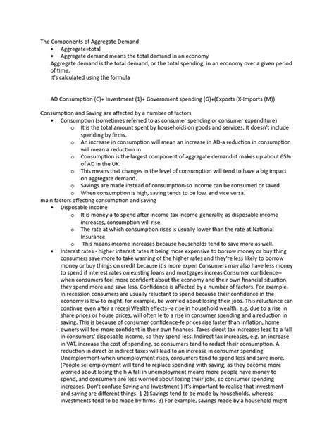 The Components Of Aggregate Demand Pdf Consumption Economics Aggregate Demand