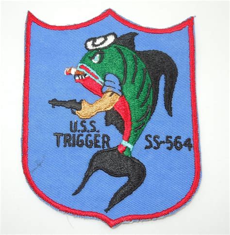 Original Us Navy Vietnam Era Uss Trigger Submarine Ss 564 Patch O51