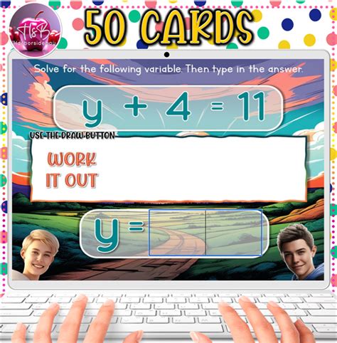 I Can Solve For Variables Algebra Addition MATH Deck Made By Teachers