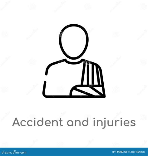 Outline Accident And Injuries Vector Icon Isolated Black Simple Line